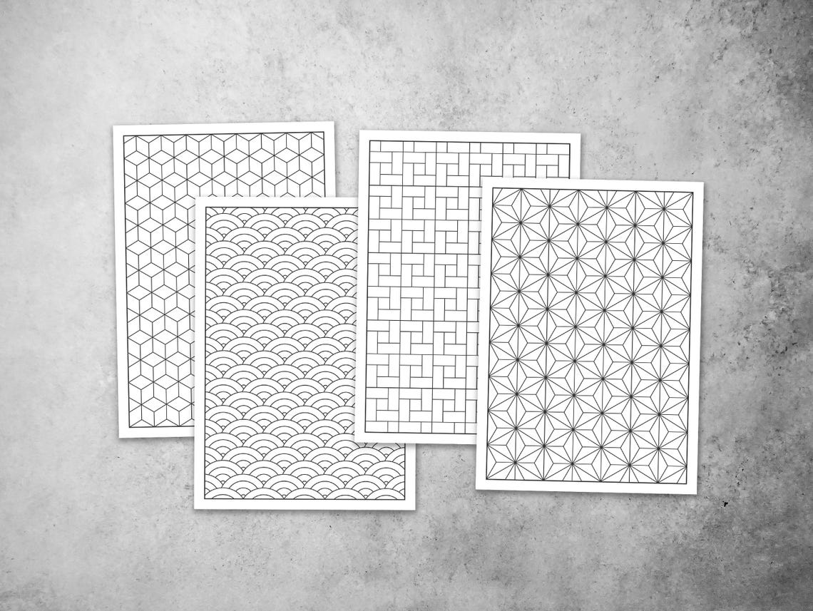 Mindful Coloring Set: 11 Geometric Pages for Stress Relief | Instant ...