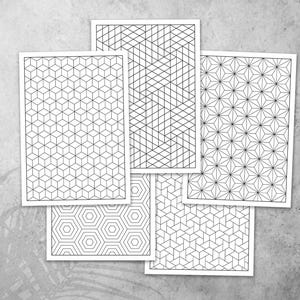 Mindful Coloring Set: 11 Geometric Pages for Stress Relief | Instant ...