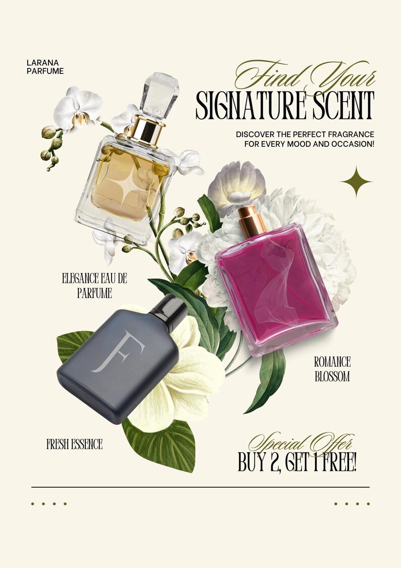 Signature Scent Perfume Poster – Elegant Fragrance Design (digital ...