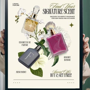 Signature Scent Perfume Poster – Elegant Fragrance Design (digital ...