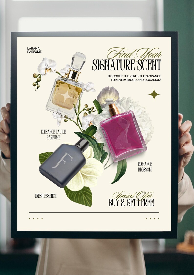 Signature Scent Perfume Poster – Elegant Fragrance Design (digital ...