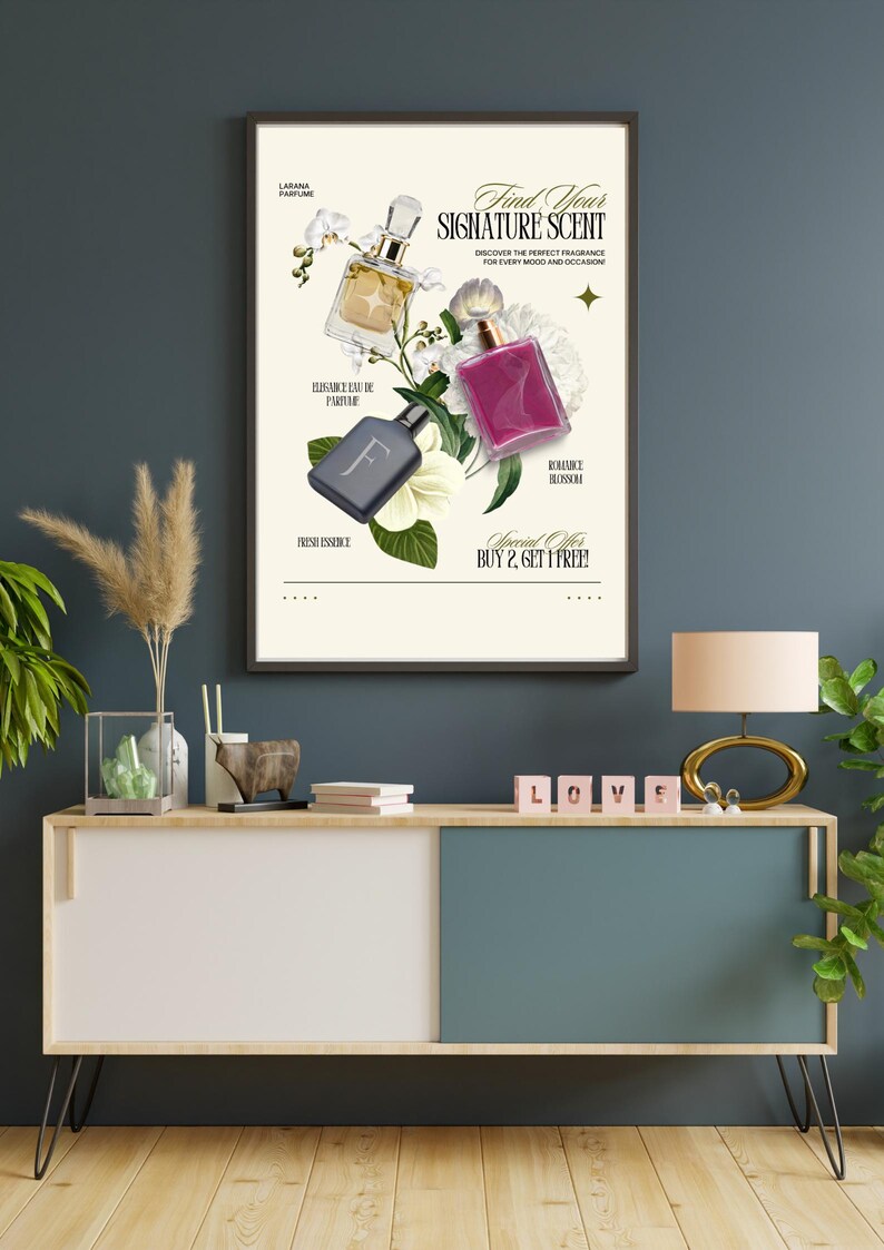 Signature Scent Perfume Poster – Elegant Fragrance Design (digital ...