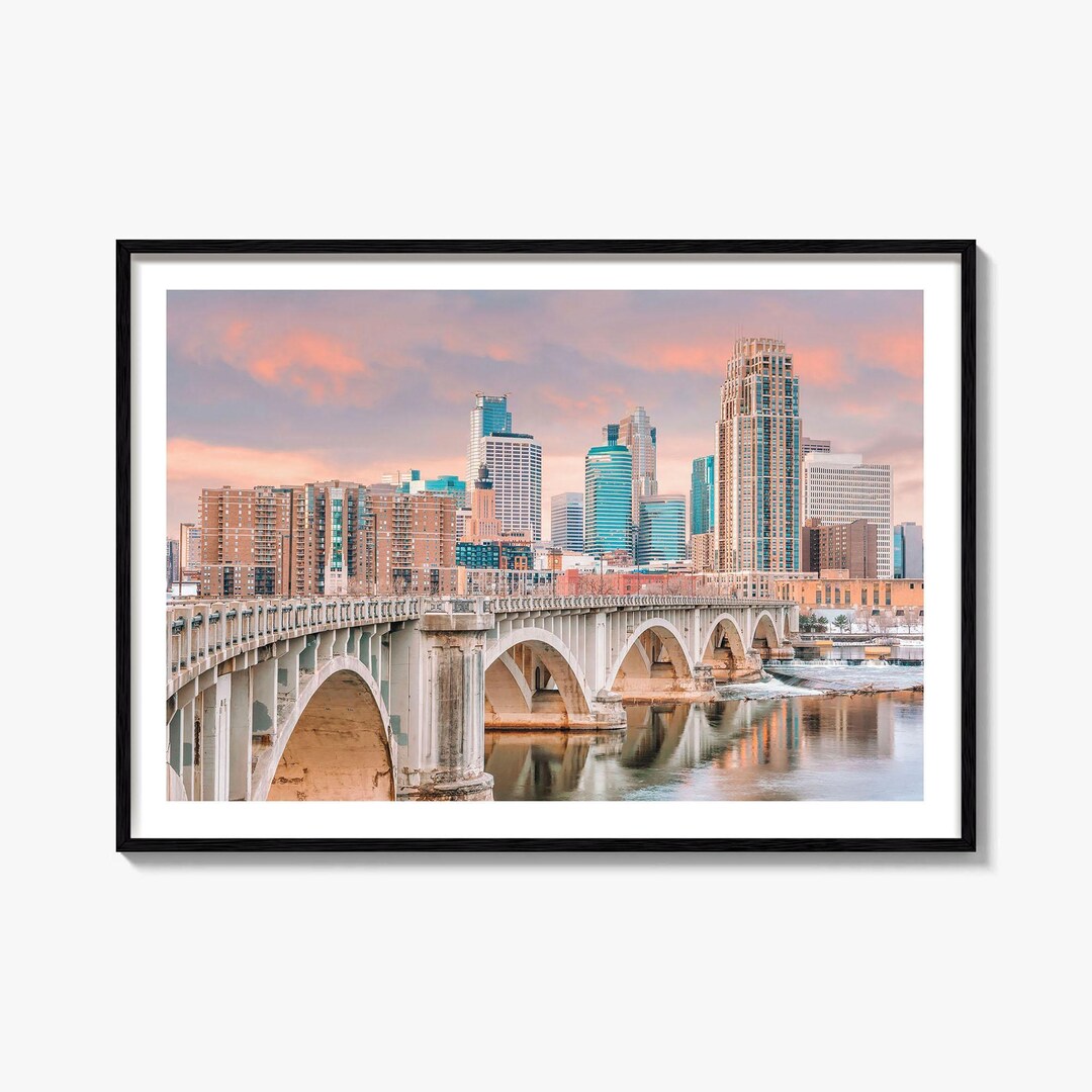 Minnesota Skyline Photography Print: Colorful Cityscape Wall Art - Etsy