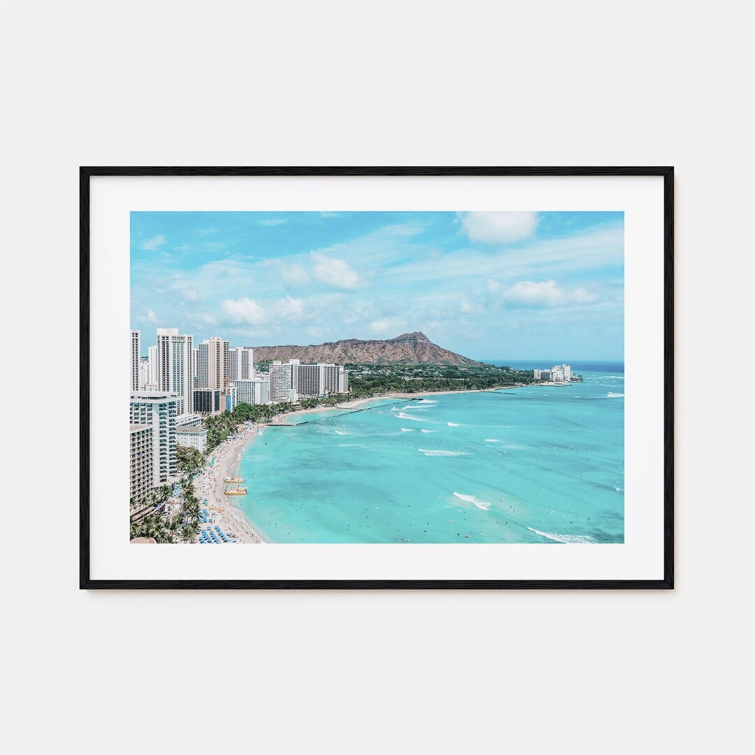 Honolulu Colorful Poster Print Horizontal, Honolulu Photo Wall Art ...