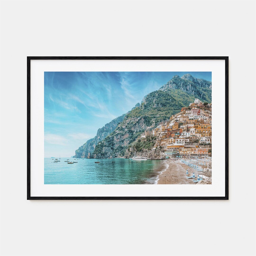 Positano Colorful Poster Print Horizontal, Positano Photo Wall Art ...