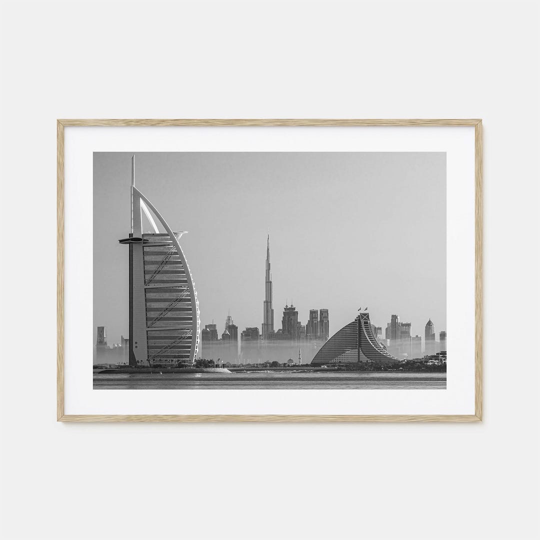 Dubai Photo Poster Print Horizontal, Dubai Black and White Wall Art ...