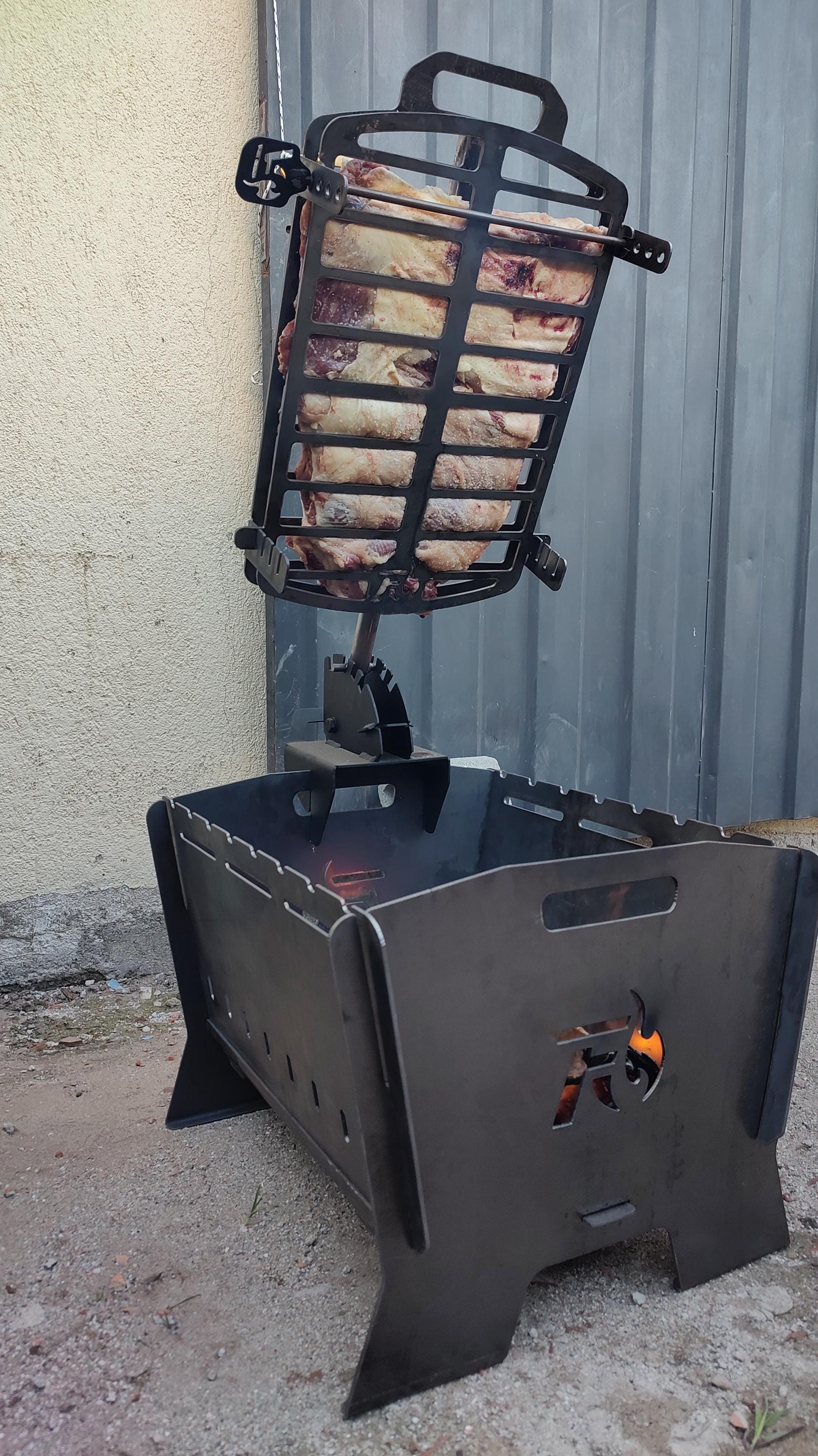 Outdoor Cooking Grill Combo | Cross Stake + Double Grill | DXF File for ...