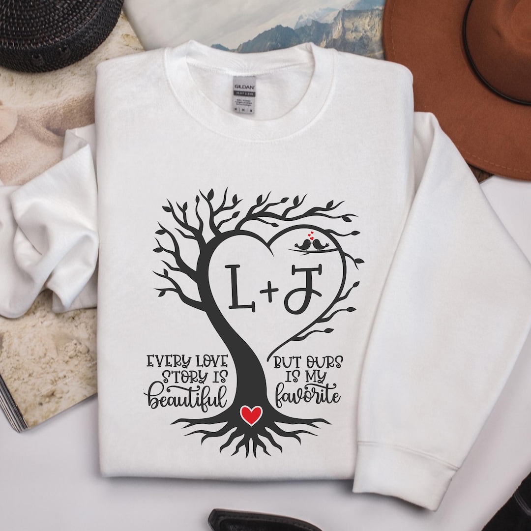 Couple Love Tree Sweatshirt, Romantic Matching Sweatshirt, Anniversary ...