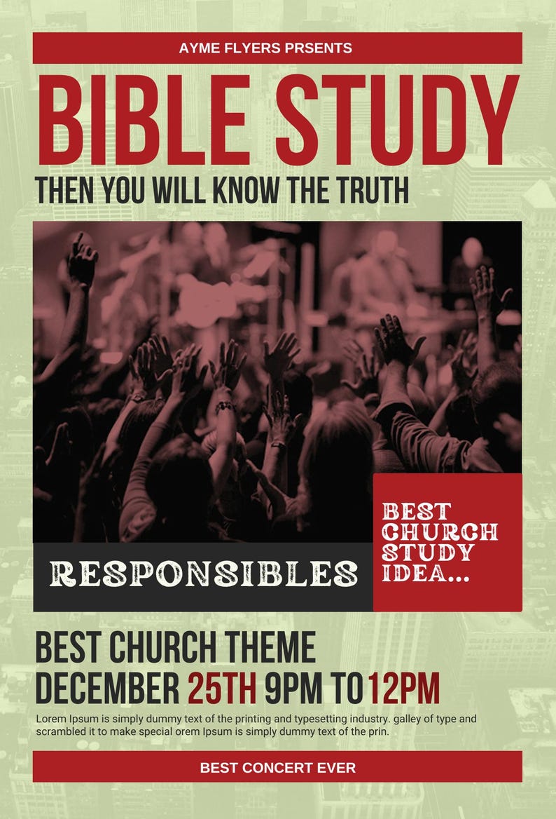 Editable Bible Study Flyer Template | Church Canva Design (13x19) - Etsy