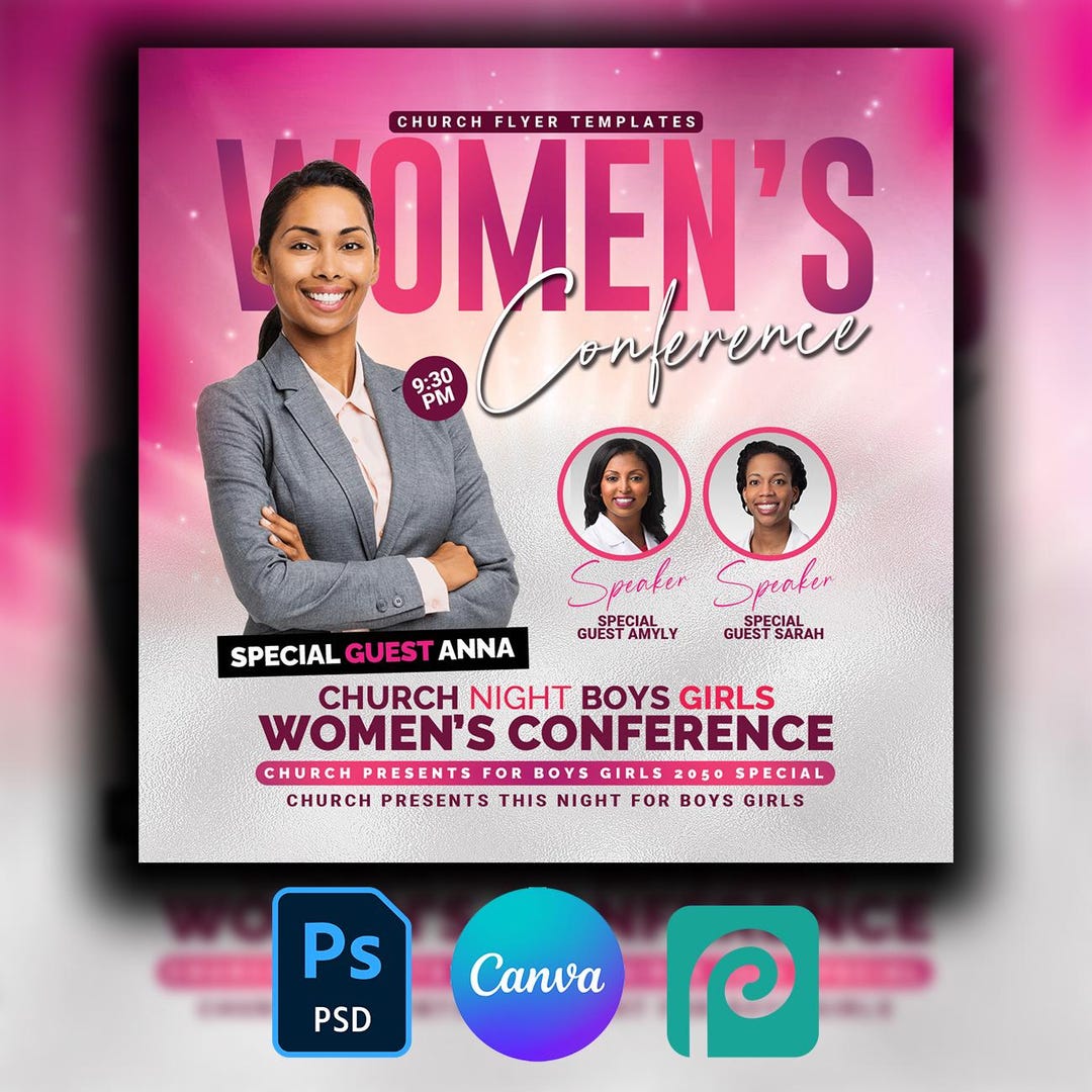 Women Conference Flyer for Canva & Photoshop. Women Empowerment Flyer ...