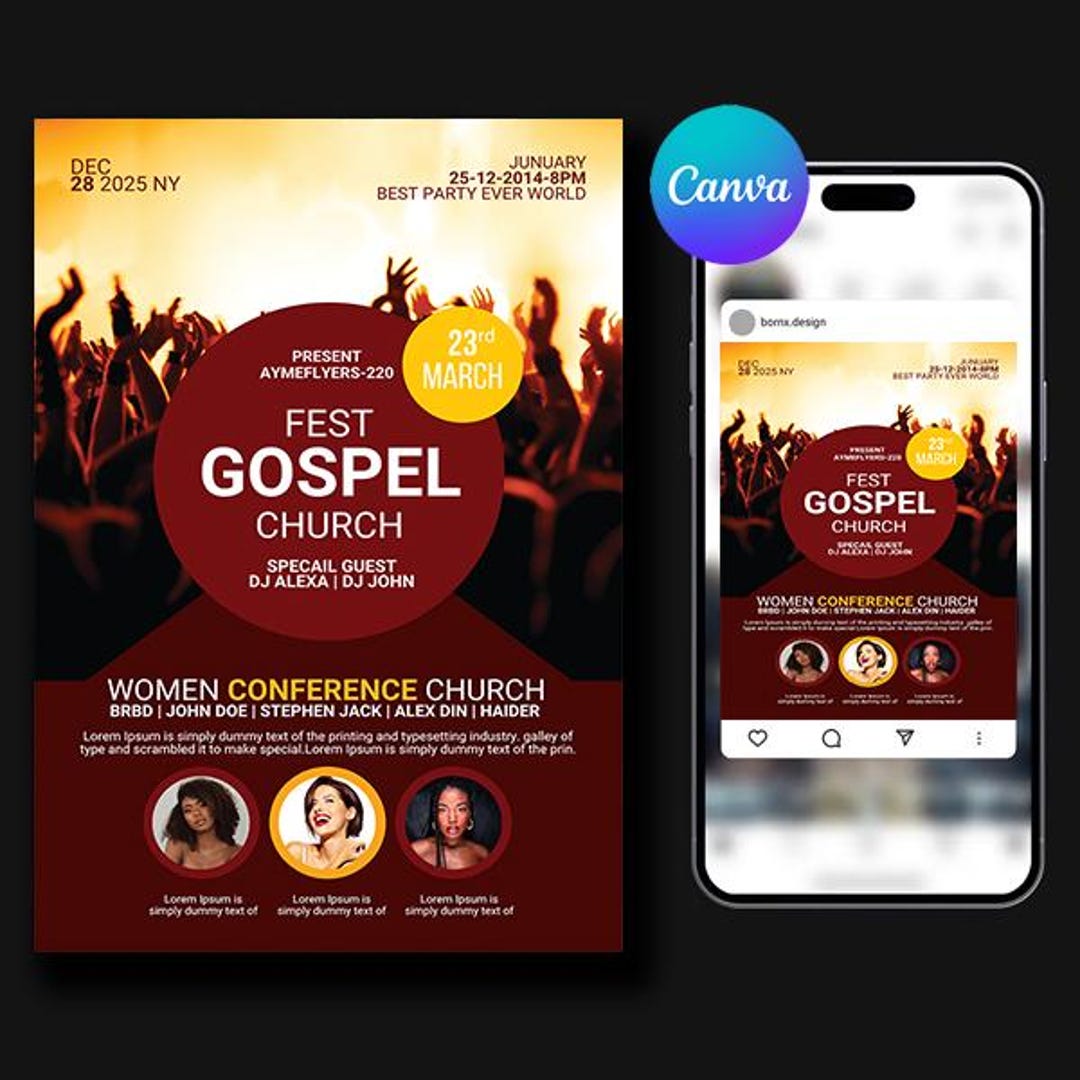 Woman of God Flyer | Church Sunday Flyer | Editable Canva Template ...