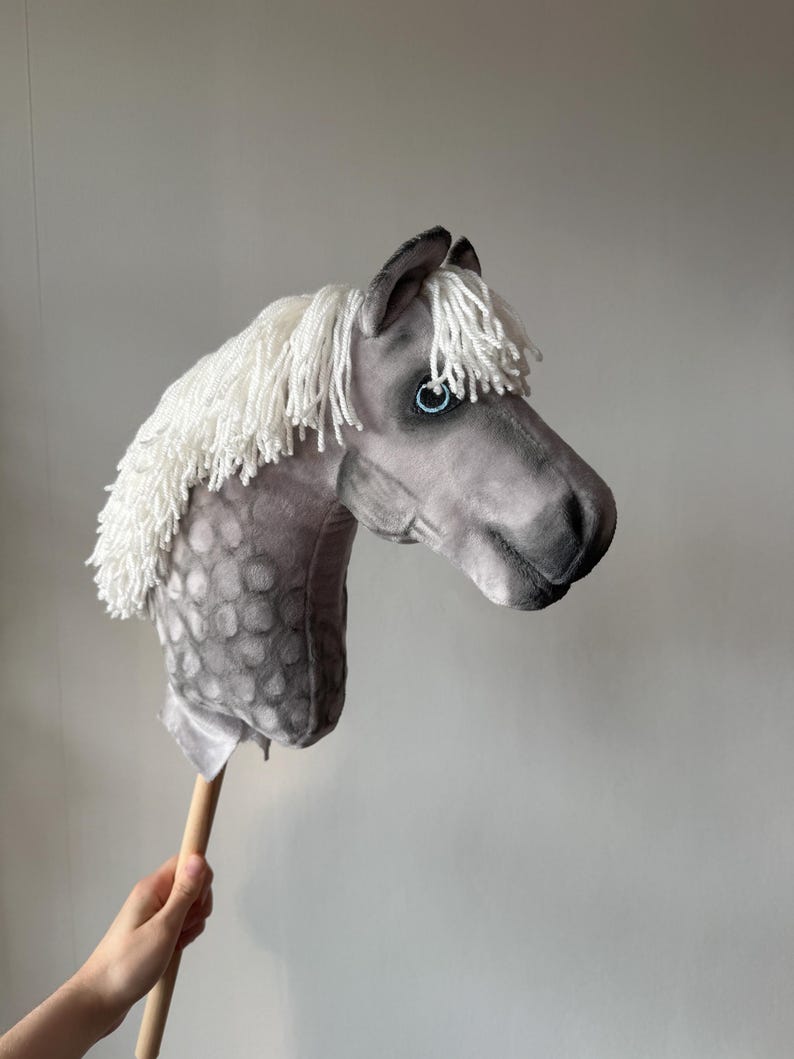 Dapple Grey Hobby Horse; A4 Size; Stick Horse; Handmade; With Halter ...