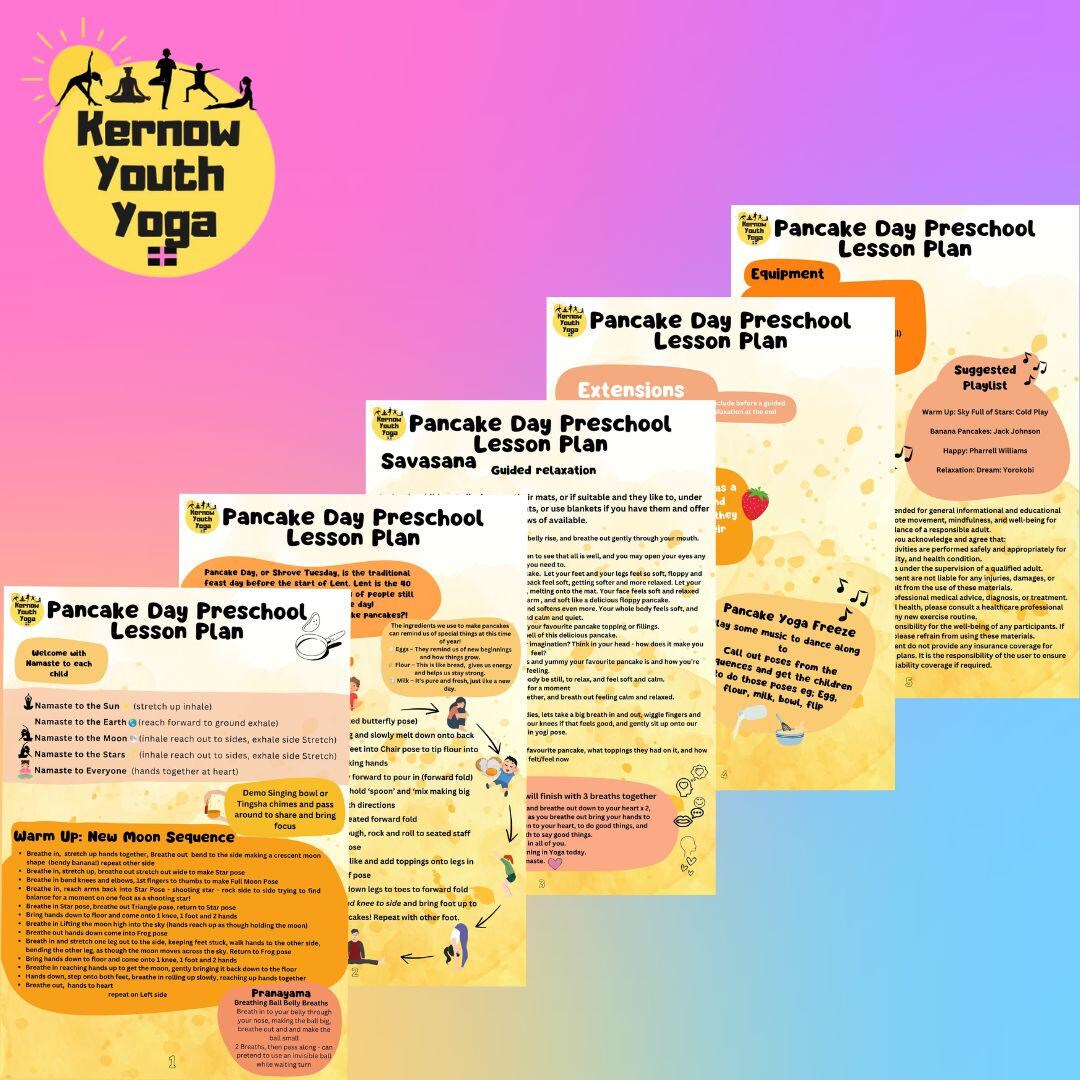 Preschool Pancake Day Yoga Lesson Plan for Kids - Etsy