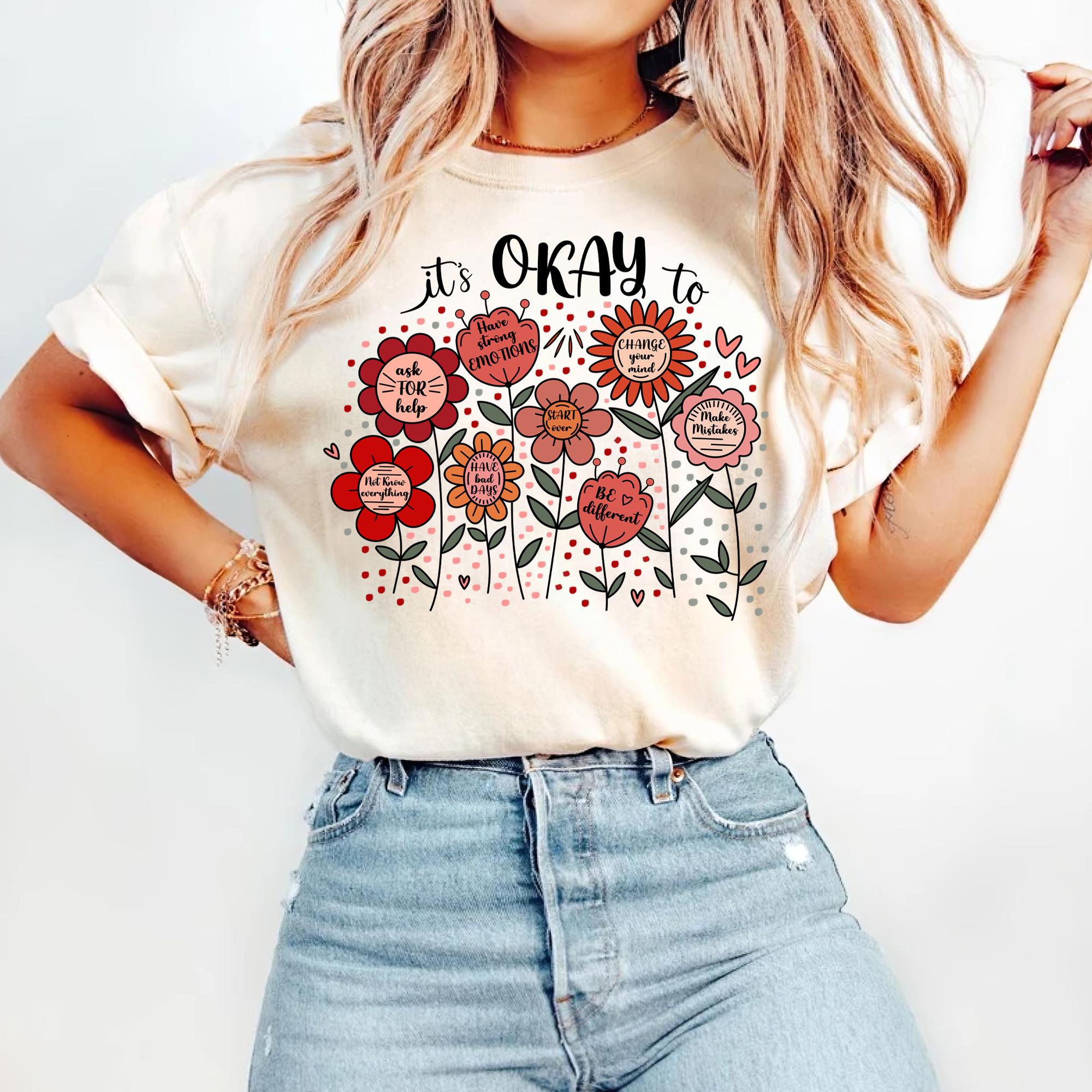 It's Okay to Boho Floral Flowers Png, Inspirational Png, Kindness Png ...