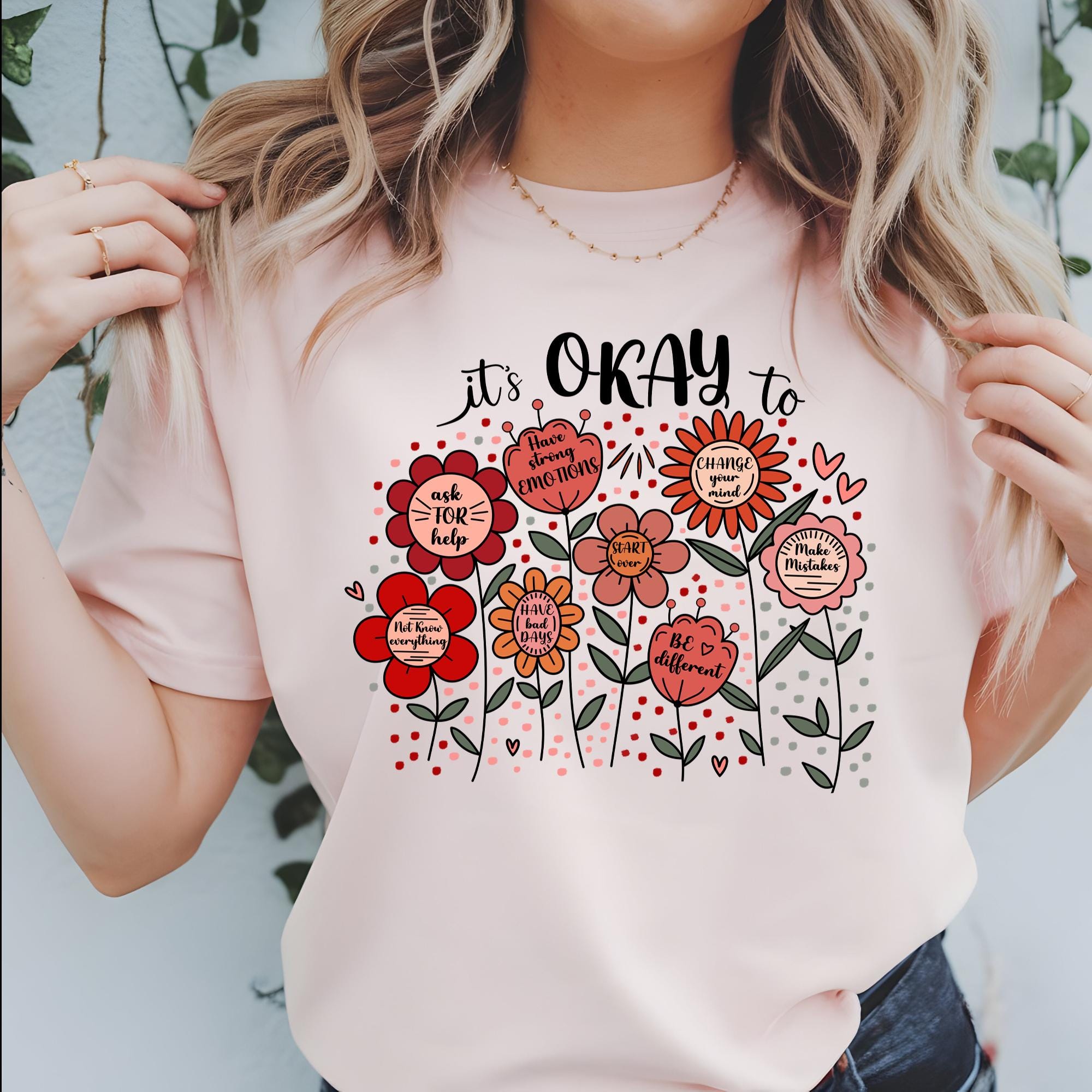 It's Okay to Boho Floral Flowers Png, Inspirational Png, Kindness Png ...