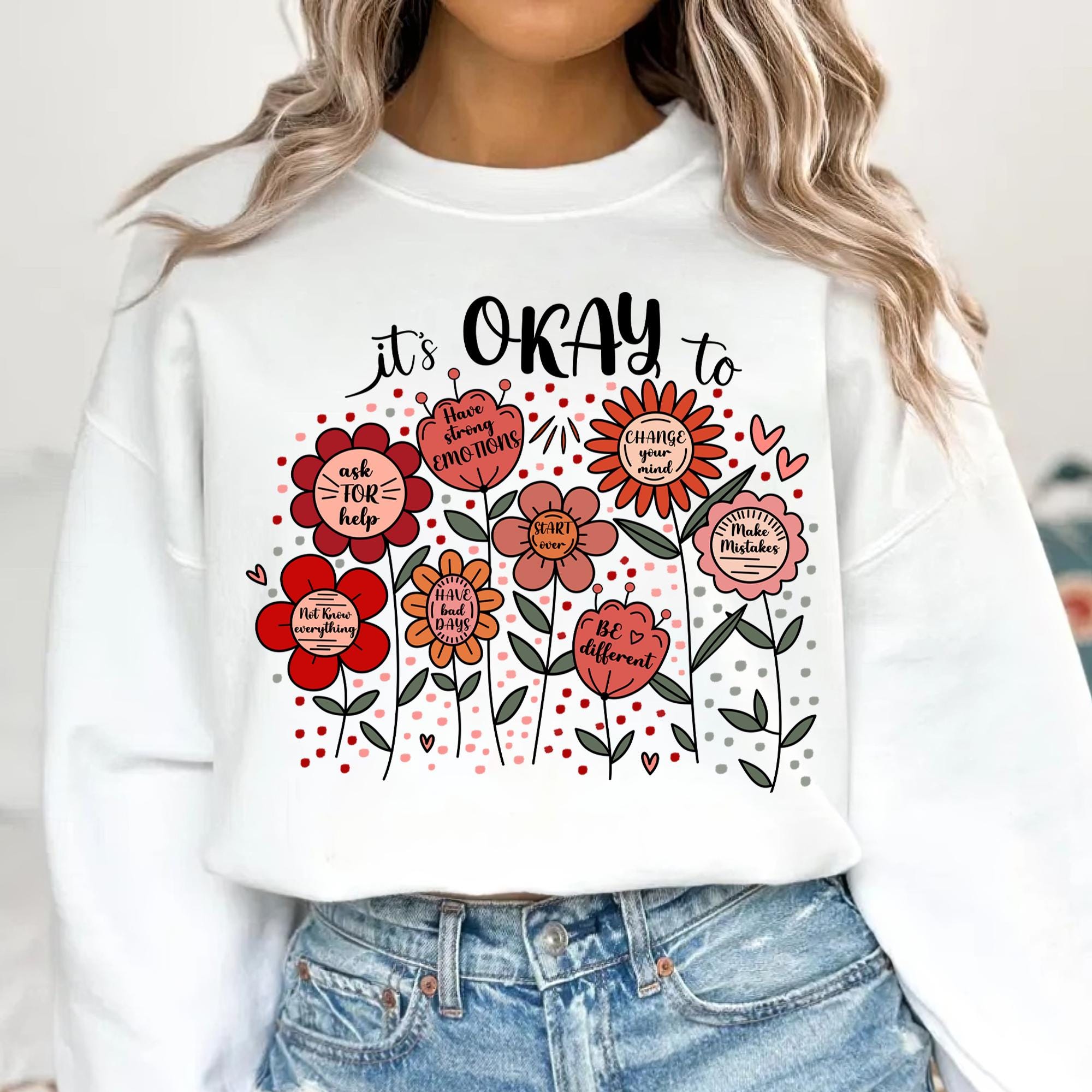 It's Okay to Boho Floral Flowers Png, Inspirational Png, Kindness Png ...