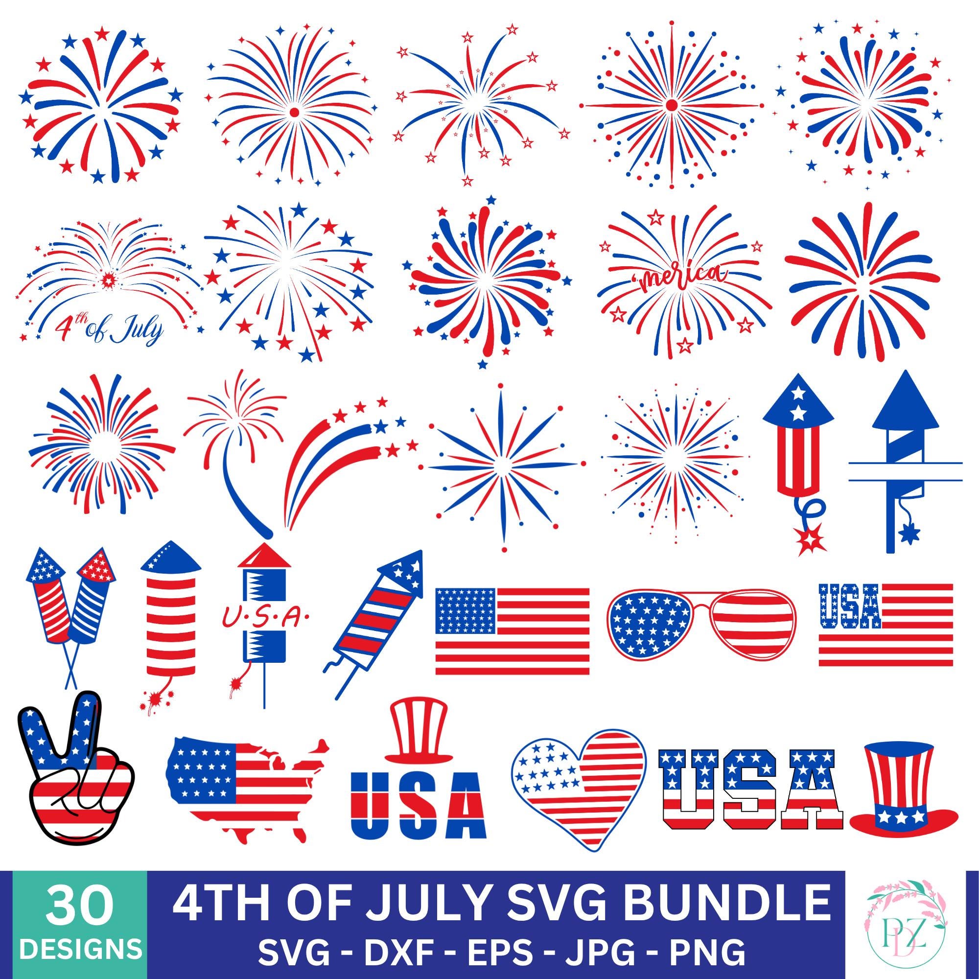 4th of July Fireworks, Usa Fireworks Bundle, 4th of July Fireworks, USA ...