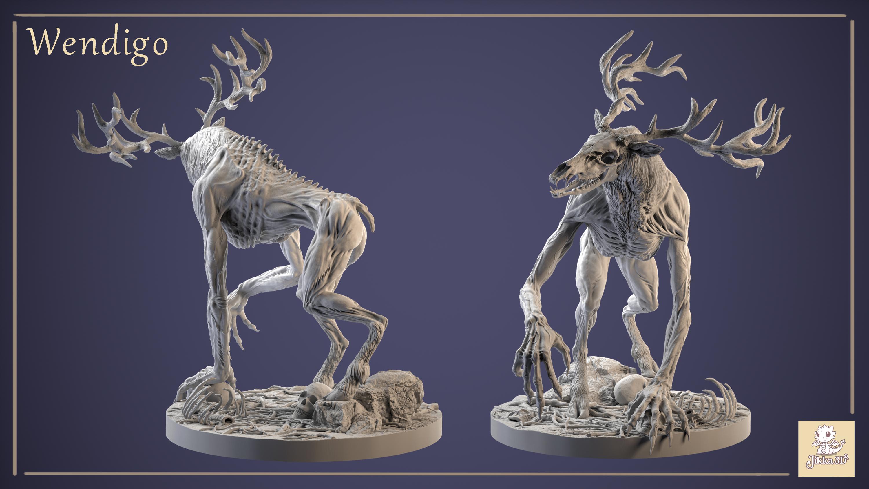 Wendigo - Dnd Miniature | Resin 3D Printed - Etsy
