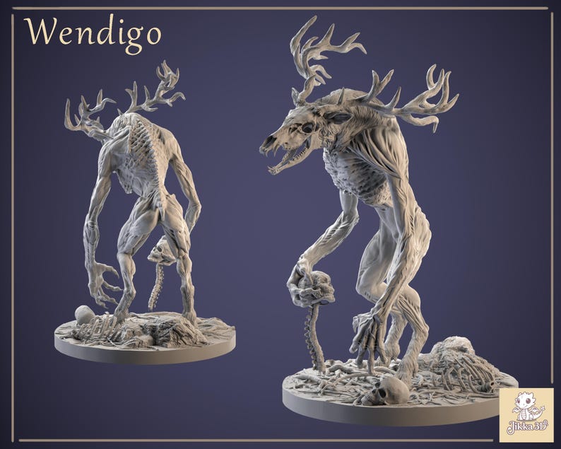 Wendigo - Dnd Miniature | Resin 3D Printed - Etsy