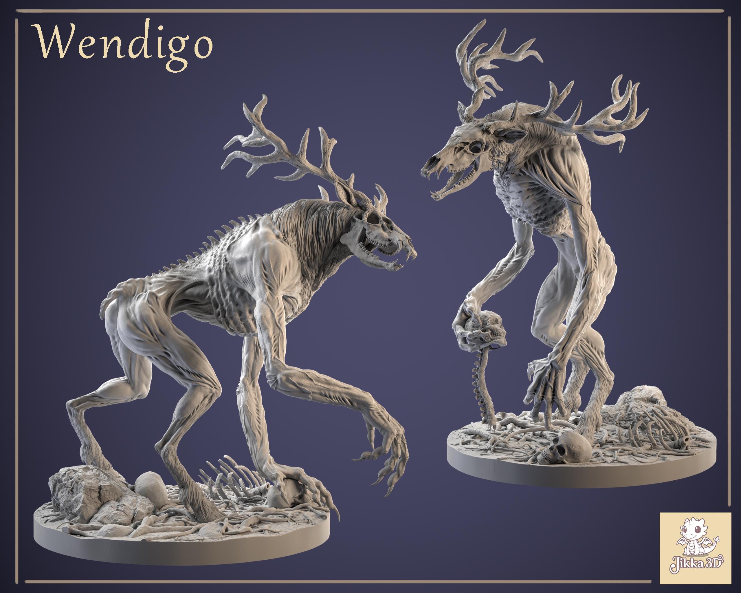 Wendigo - Dnd Miniature | Resin 3D Printed - Etsy