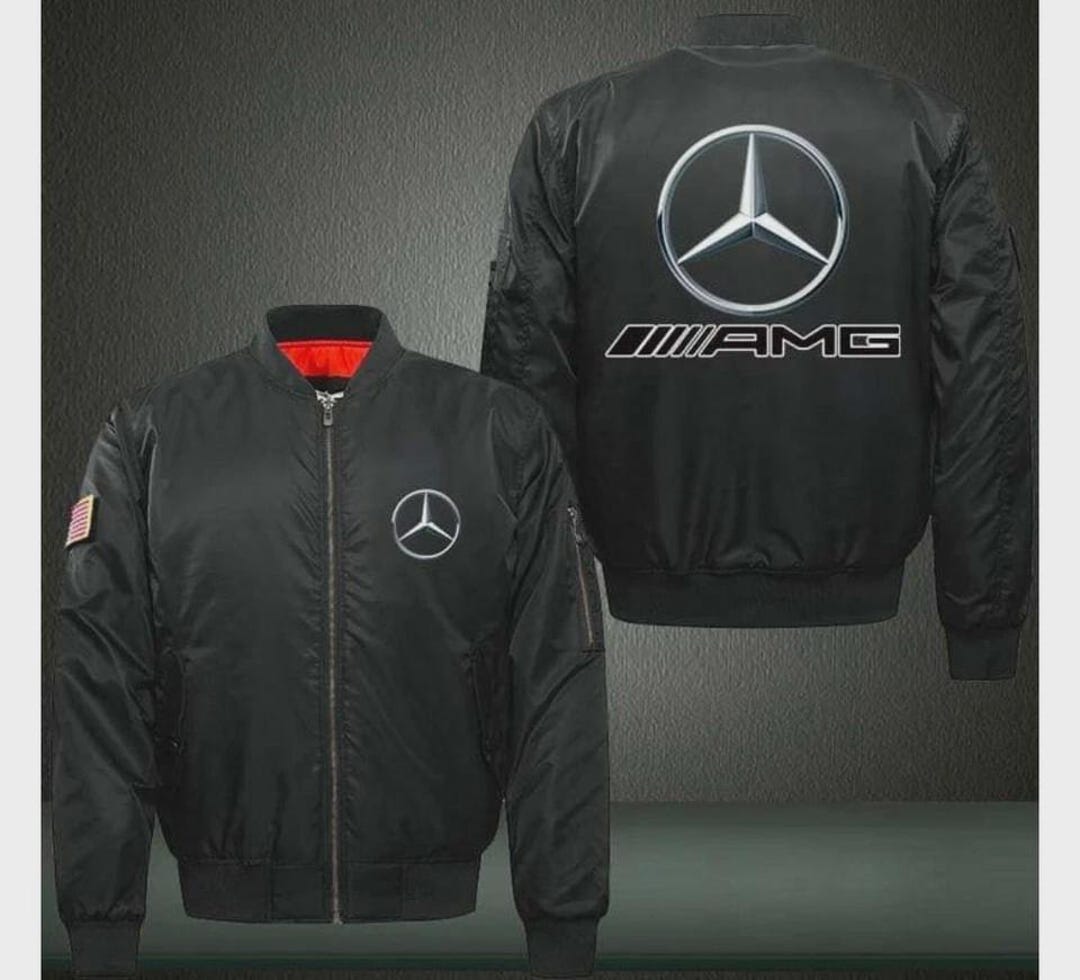 Mercedes AMG Men's Racing Riding Lightweight Windbreaker Bomber Jacket ...