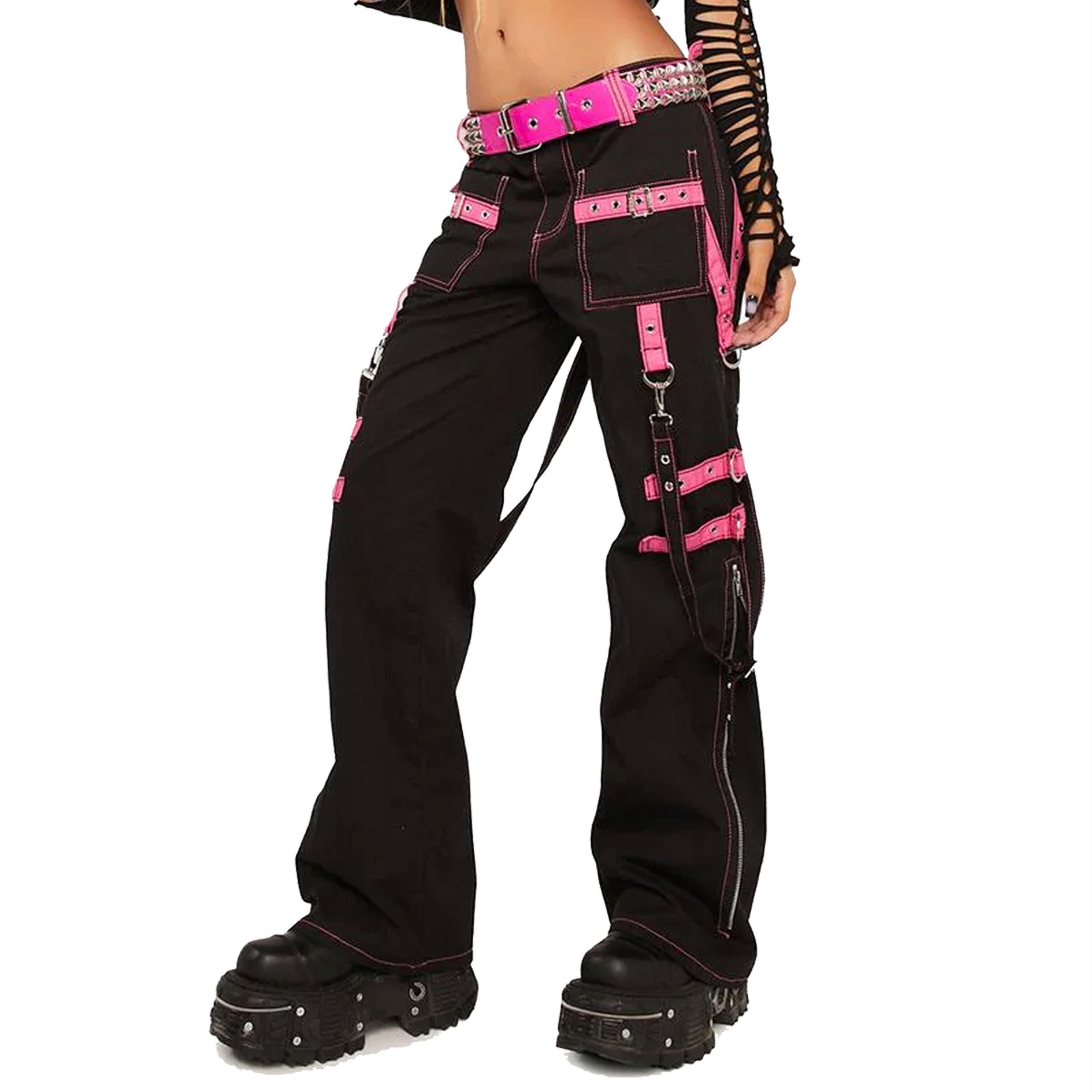 Mixmies Ladies Gothic Pink With Buckle Strap and Ring Goth Punk Pants ...