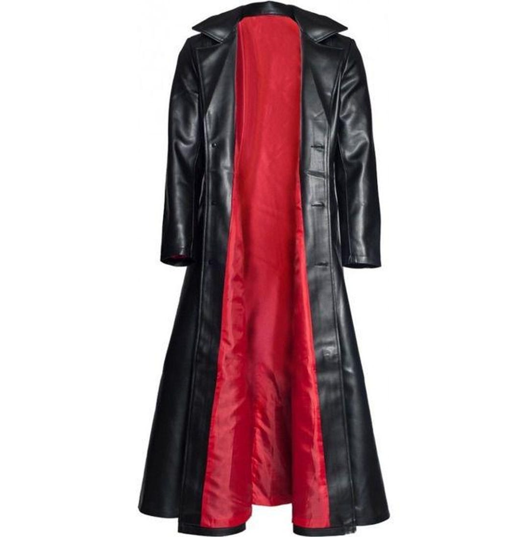 Mixmies Gothic Men's Black Vampire Coat PVC Leather Punk Night Coats - Etsy
