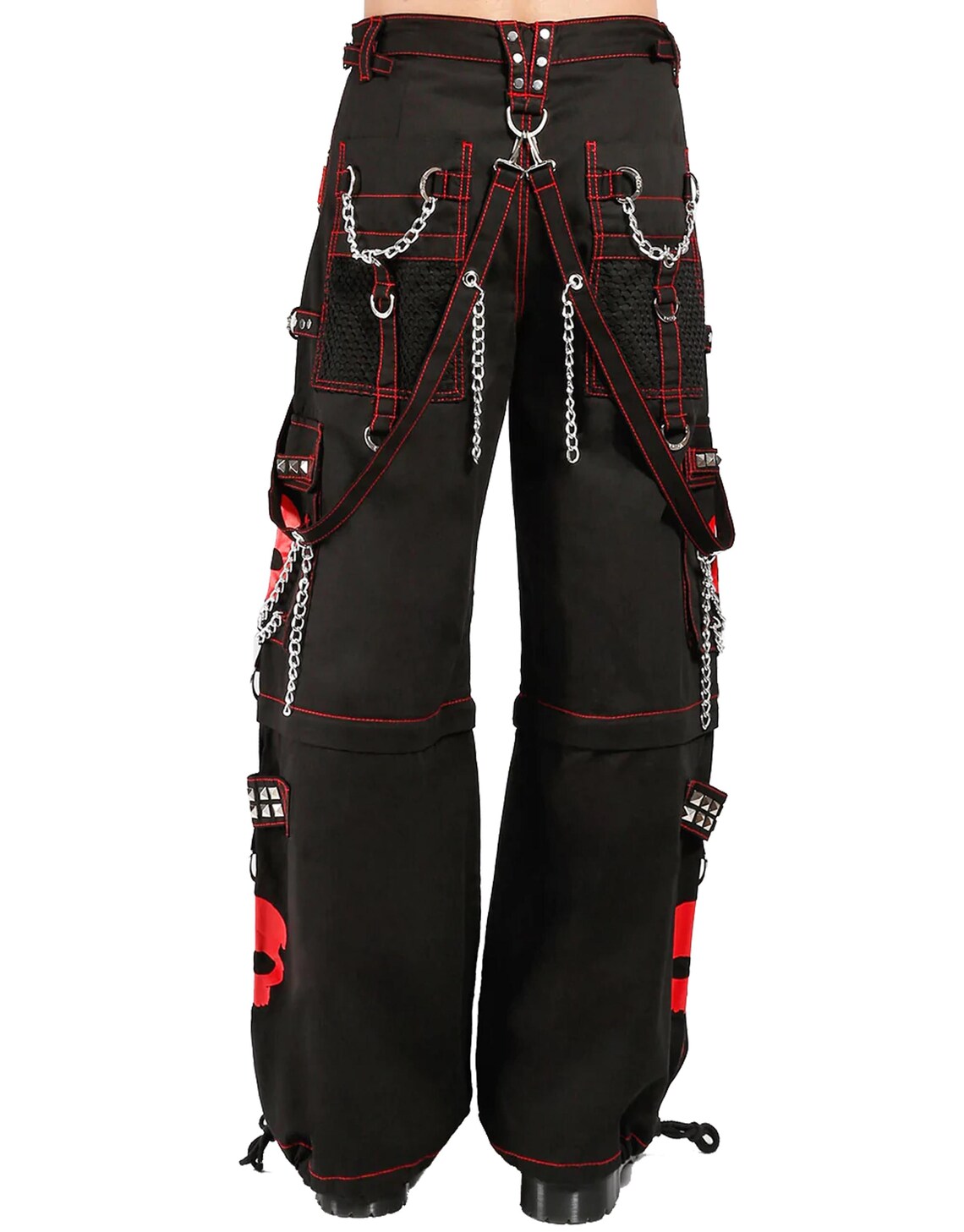 Mixmies Men's Gothic Red Super Skull Cyber Chain Punk Rock Goth Pants ...