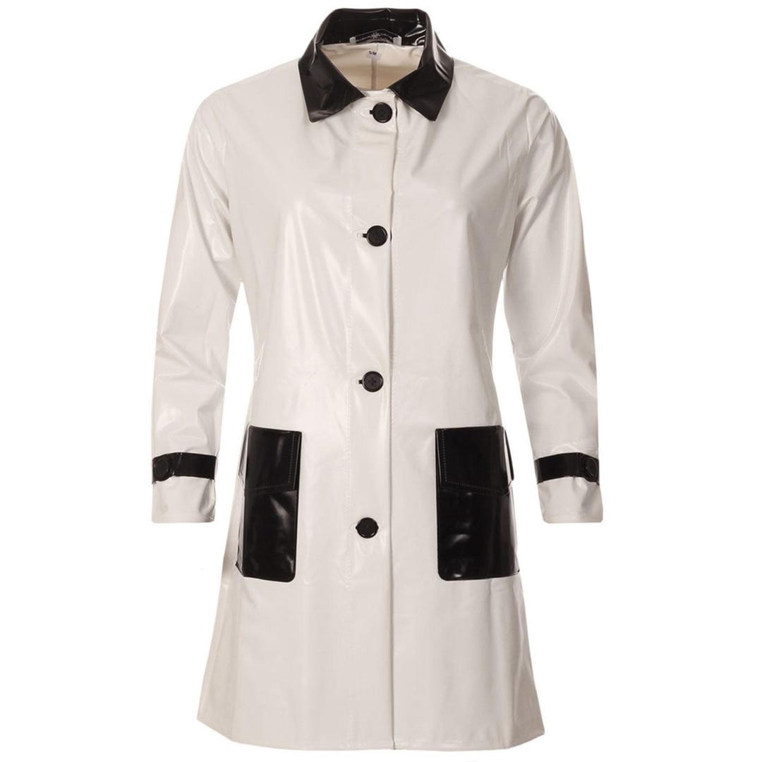 Mixmies Ladies White Rain Coats Tone PVC Trench Coats - Etsy