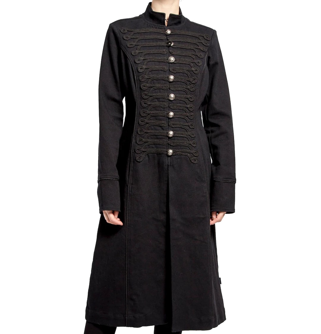 Mixmies Women Gothic Black Cotton Steampunk Victorian Military Ladies ...