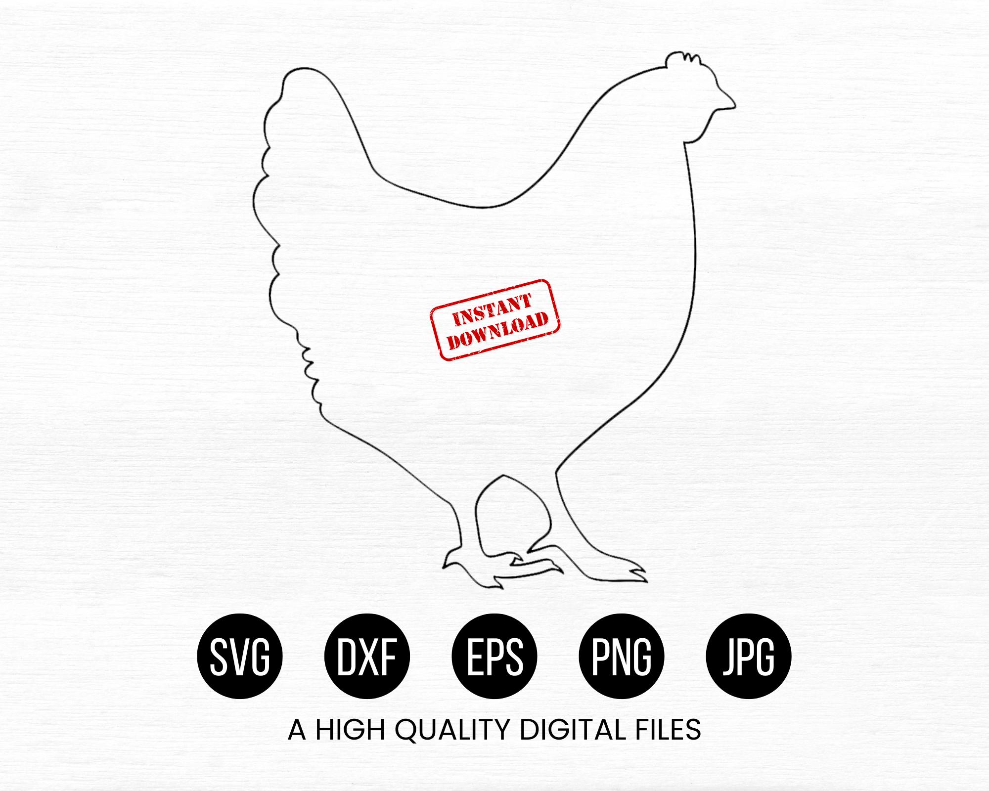 Chicken Outline SVG, Chicken Svg, Chicken Clipart, Chicken Svg Cut File ...