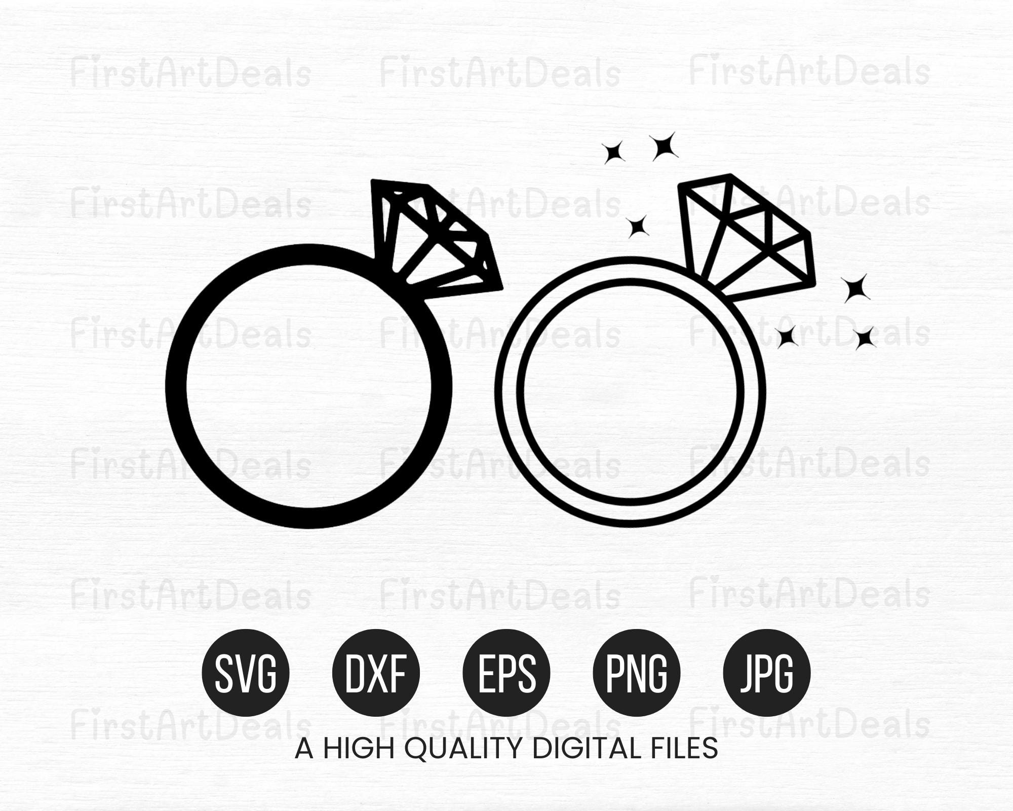 Diamond Ring Svg Files for Cricut, Diamond Wedding Ring, Engagement ...