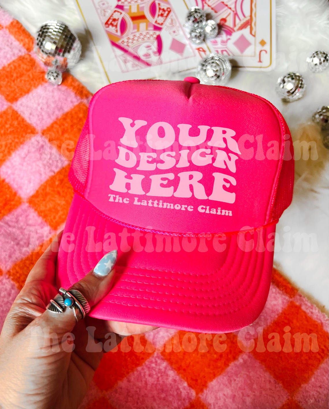 Otto Foam Trucker Hat Mockup | Neon Pink | Digital Download | Instant ...
