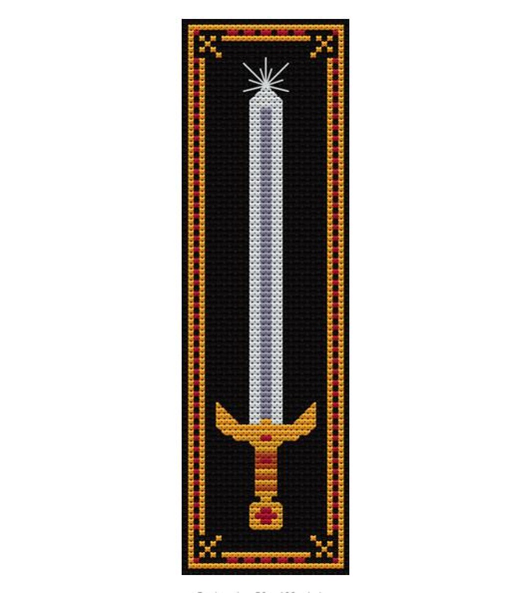 Holy Knight Sword, Cross Stitch Pattern, Bookmark, Sword, Embroidery ...
