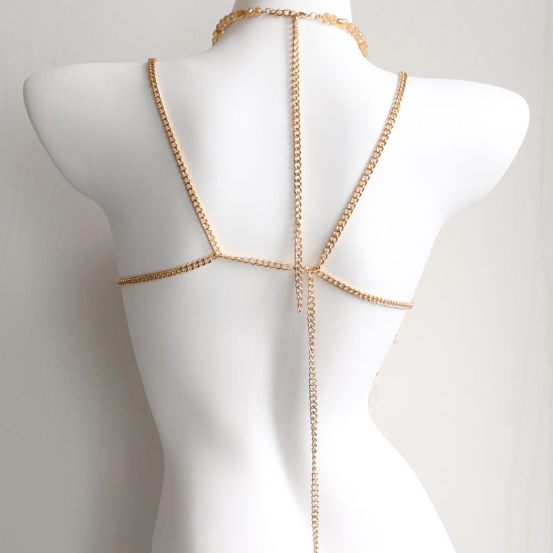 Handmade Gold Beaded Bra, Body Chain, Ideal for Sirens, Mermaids ...