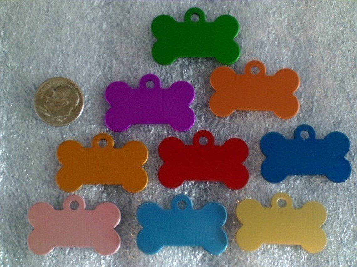 Laser Engraved Pet ID Tag Small Bone Shape 2-sided | Etsy