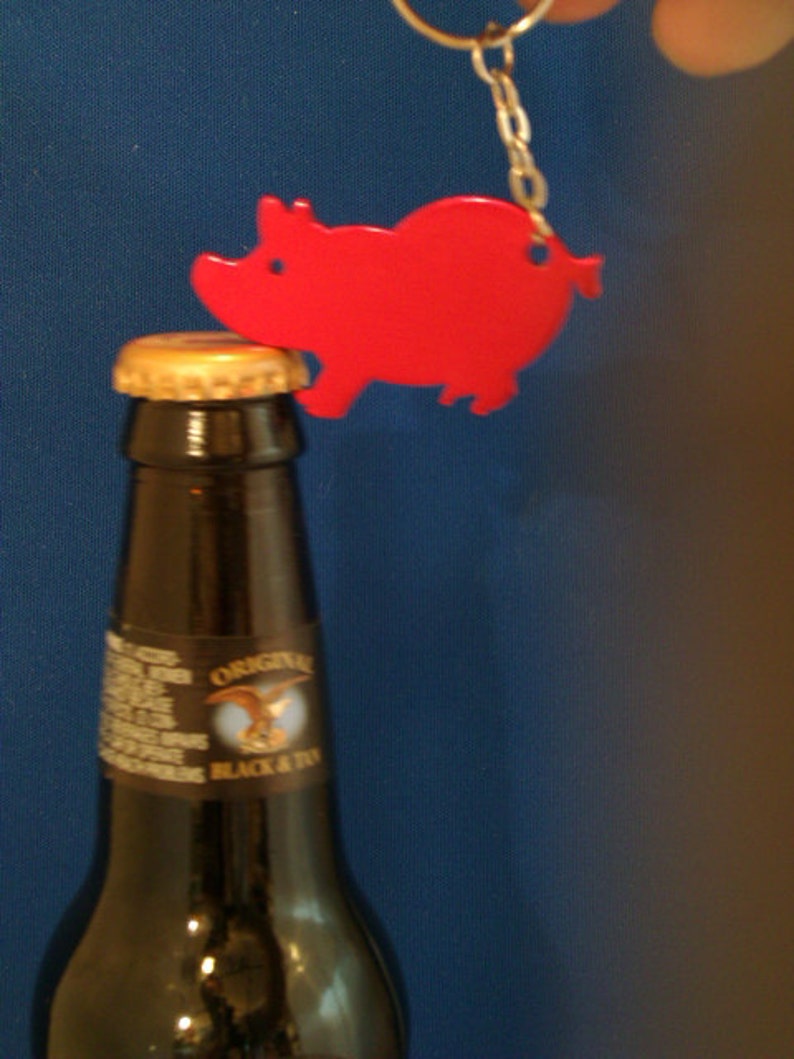 NEW Pig Shaped Key Chain with Bottle Opener Laser | Etsy