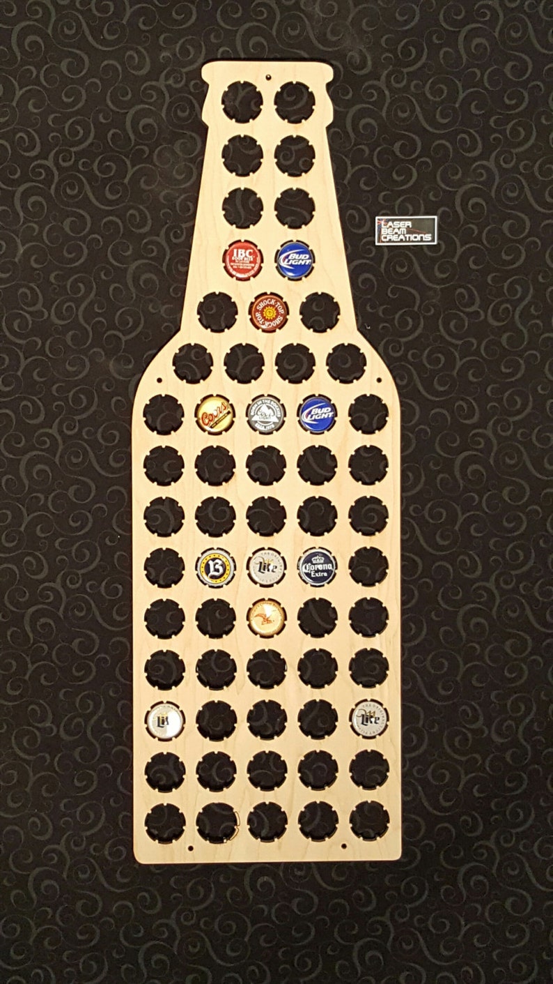 Beer Bottle Shaped Beer Cap Map -- Holds 60 Bottle Caps -- Perfect for ...