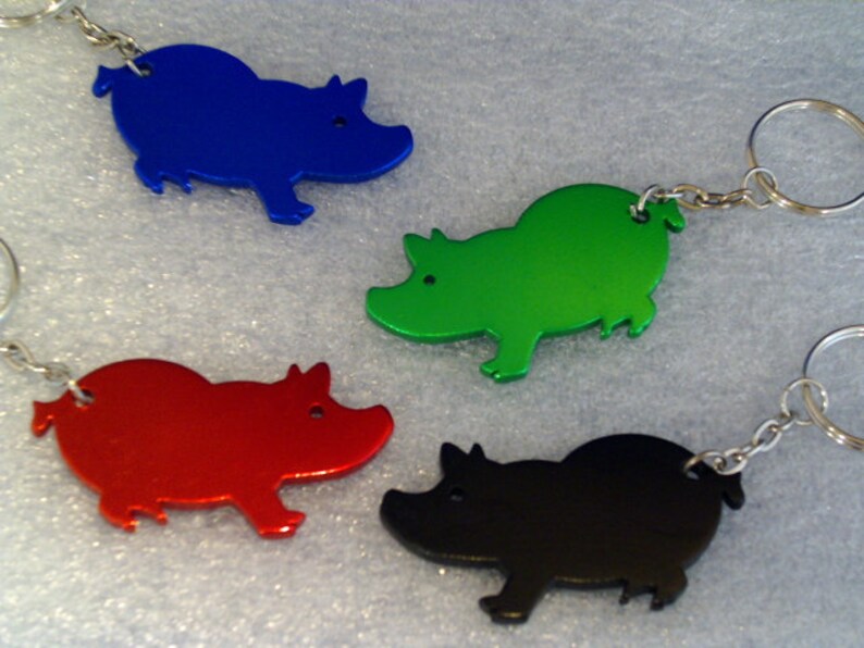 NEW Pig Shaped Key Chain with Bottle Opener Laser | Etsy