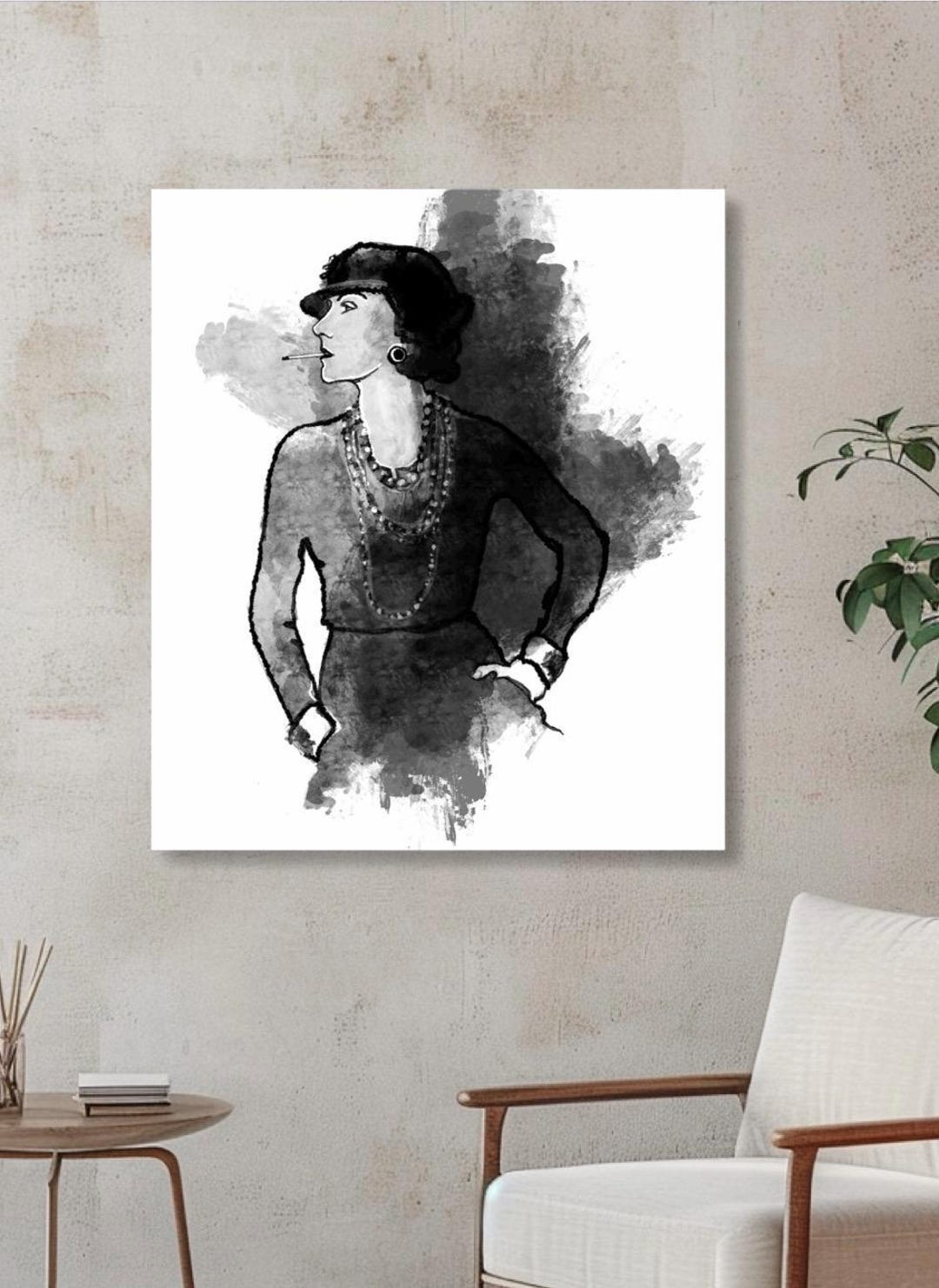 Coco Chanel Digital Illustration – Fashion Icon Printable Wall Art ...