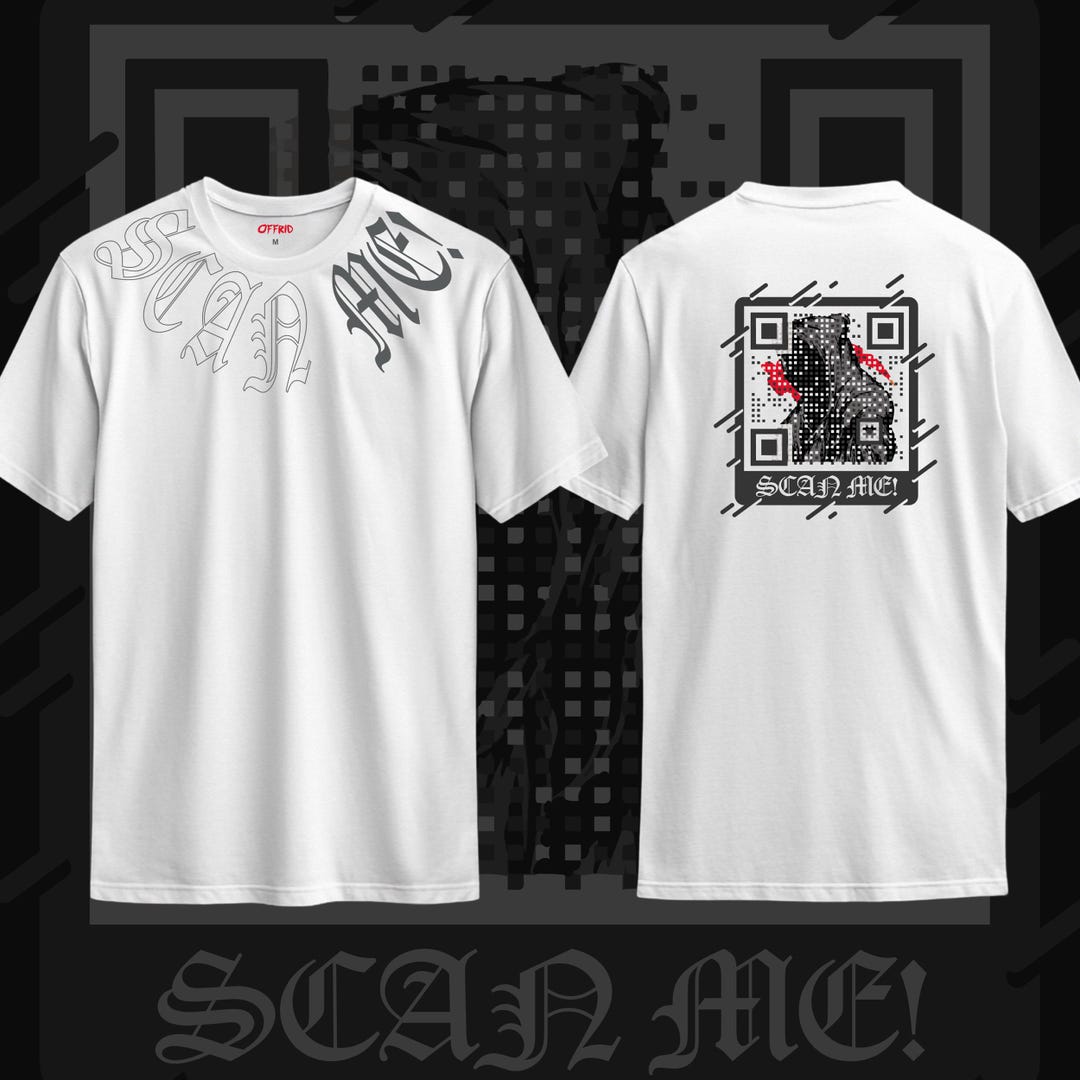Offrid Oversized QR Code T-shirt: Gothic Urban Streetwear - Etsy
