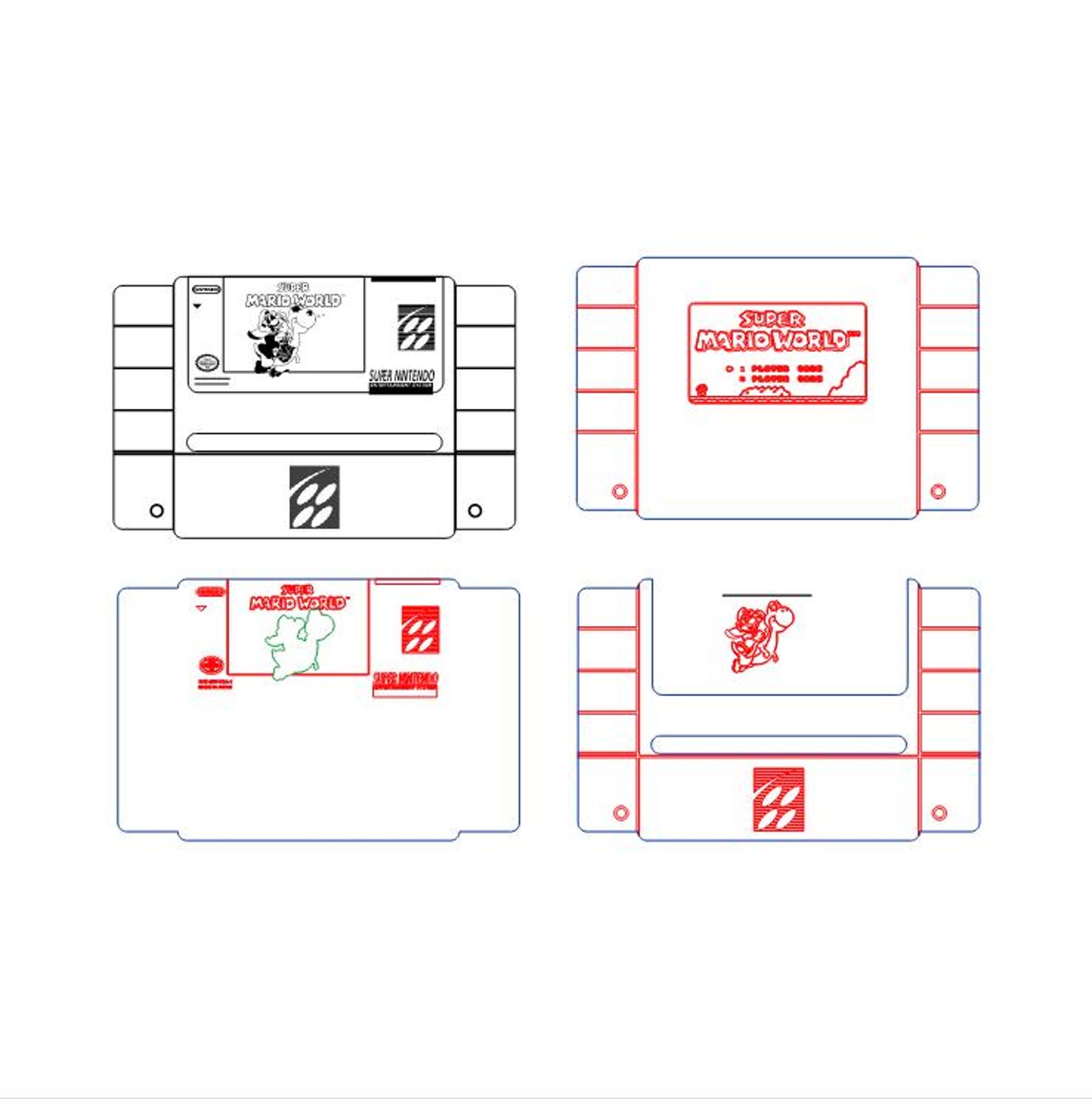 Super Mario World Nintendo Cartridge Laser Cut Svg Pdf for Lader ...