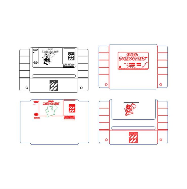 Super Mario World Nintendo Cartridge Laser Cut File Laser Cut SVG PDF ...