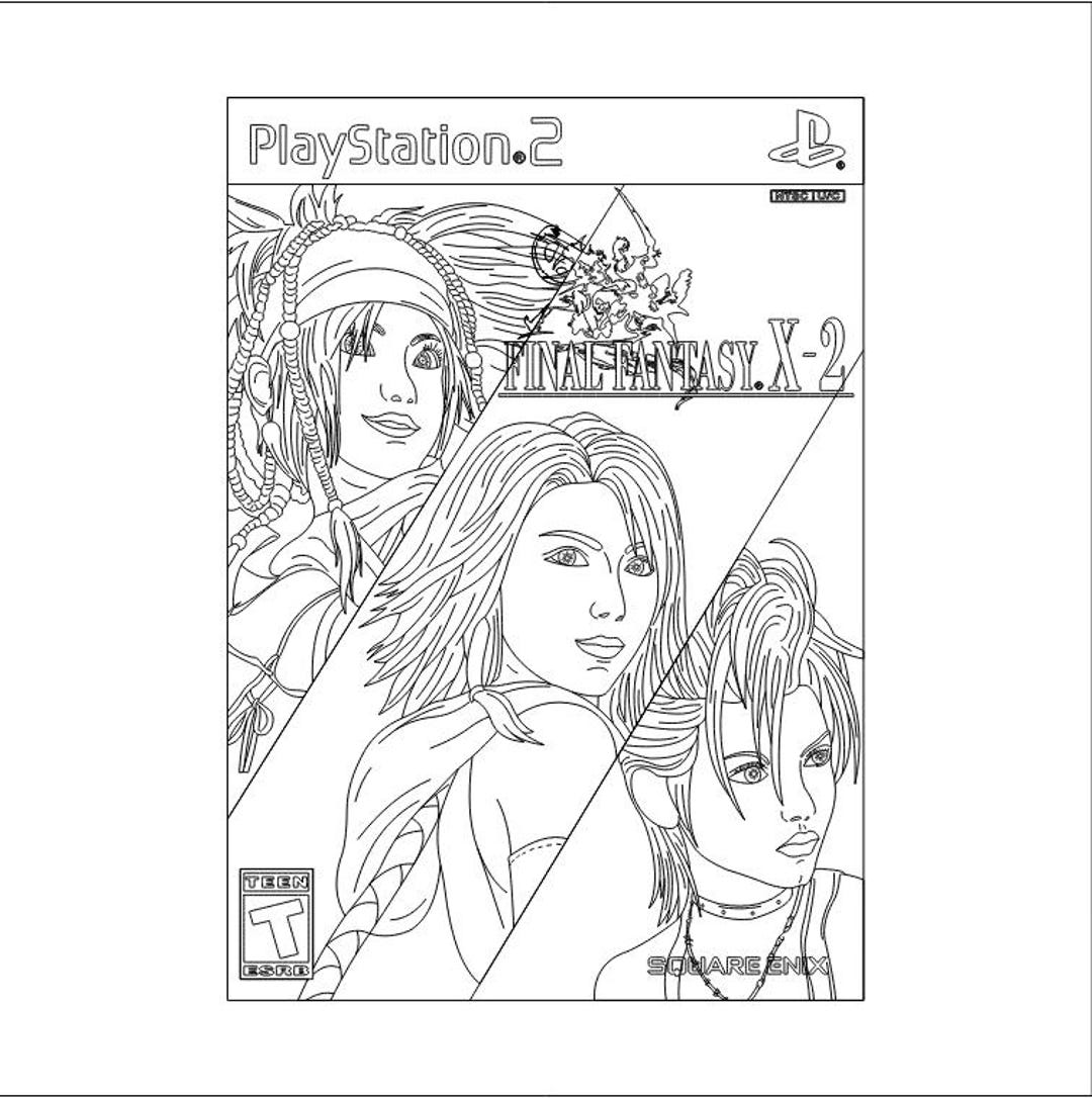 Final Fantasy X-2 PS2 Game Cover SVG Pdf for Laser Cutting and ...