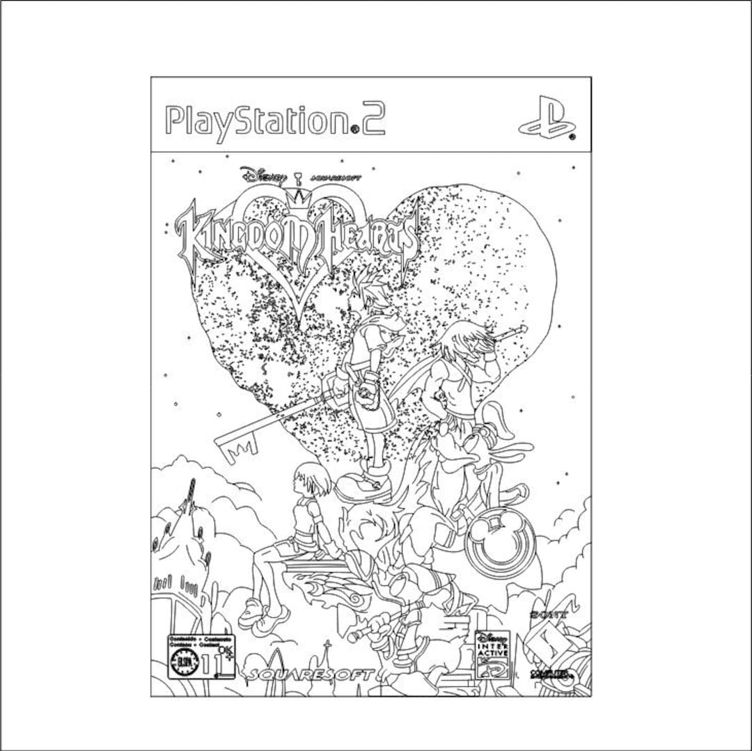 Kingdom Hearts Laser Cut File: PS2 Game Cover Design (PDF & SVG - Etsy