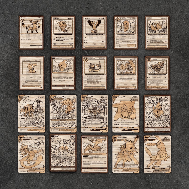 98 Pokemon Cards Best Seller Svg Pdf Vector for Laser Cutting and ...