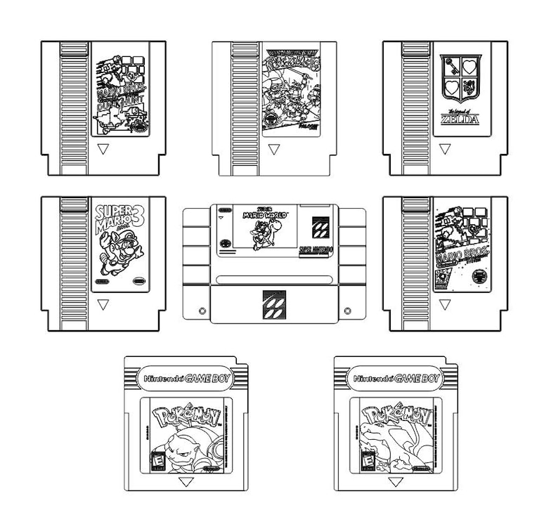 Mario Bros Duck Hunt Nintendo Cartridge Laser Cut File Laser Cut SVG ...