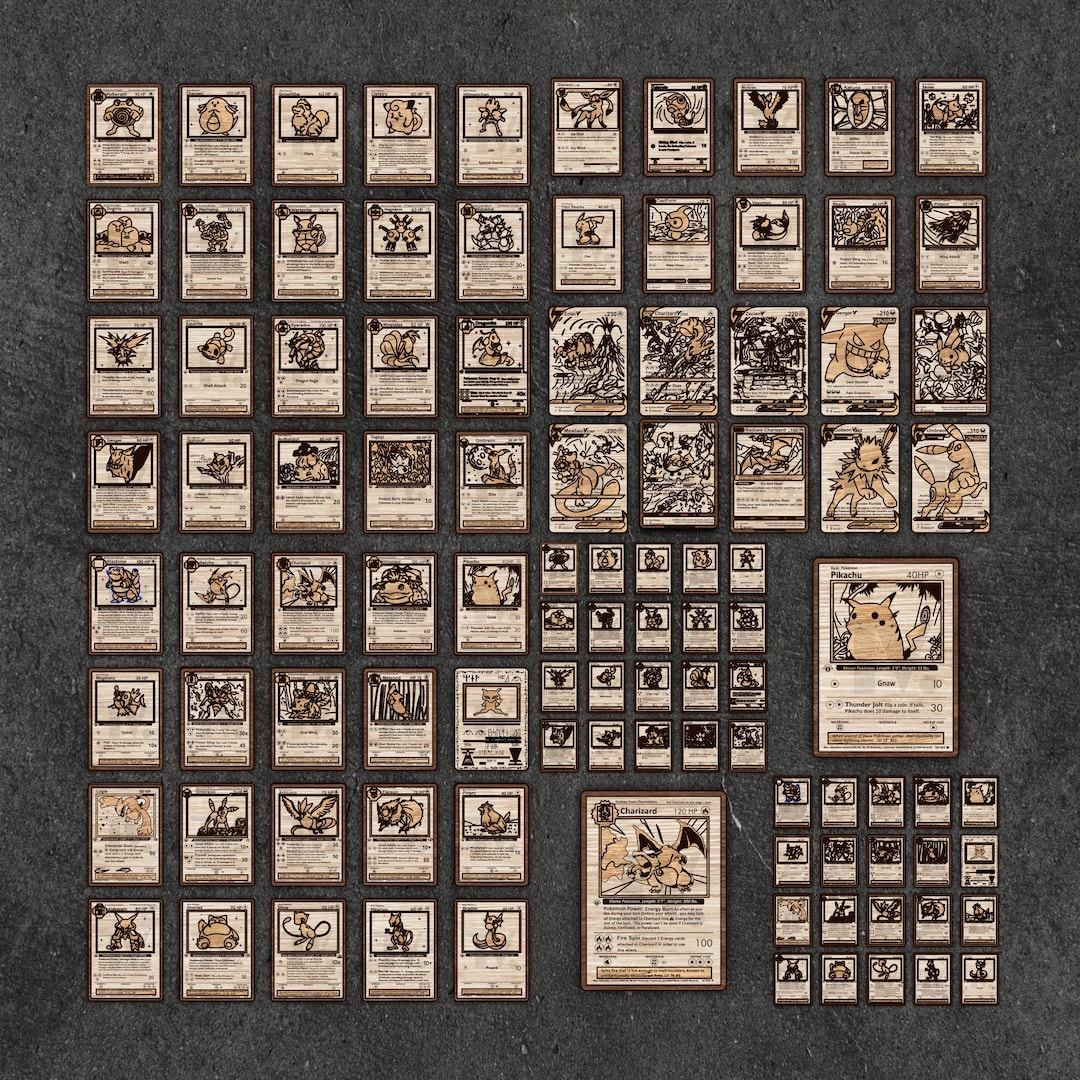 98 Pokemon Cards, Laser Cut Engraving Designs (PDF, SVG) - Etsy