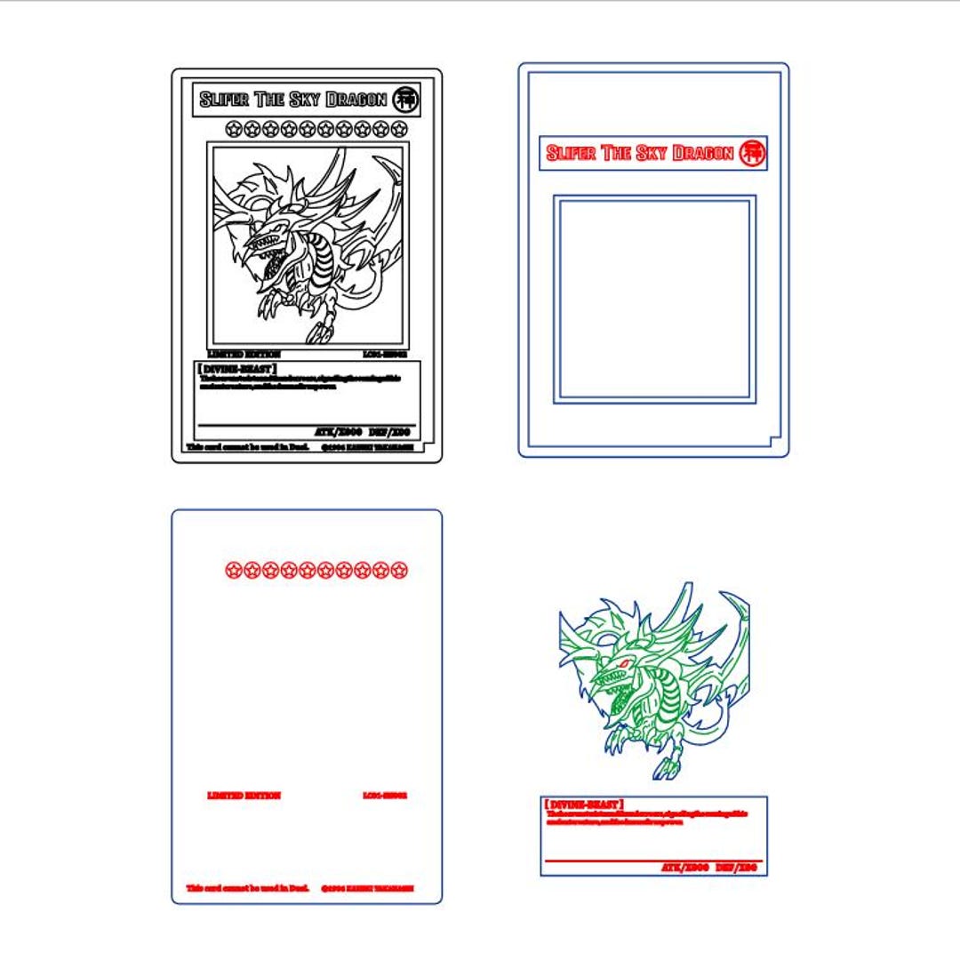 Slifer the Sky Dragon Yugioh Card Vector Svg Pdf for Laser Cutting and ...
