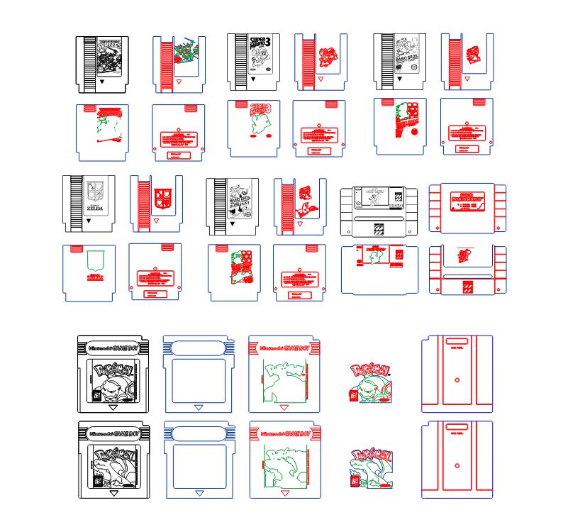 8 Nintendo Cartridge Best Selling Vector File Pack Bundle for Laser ...